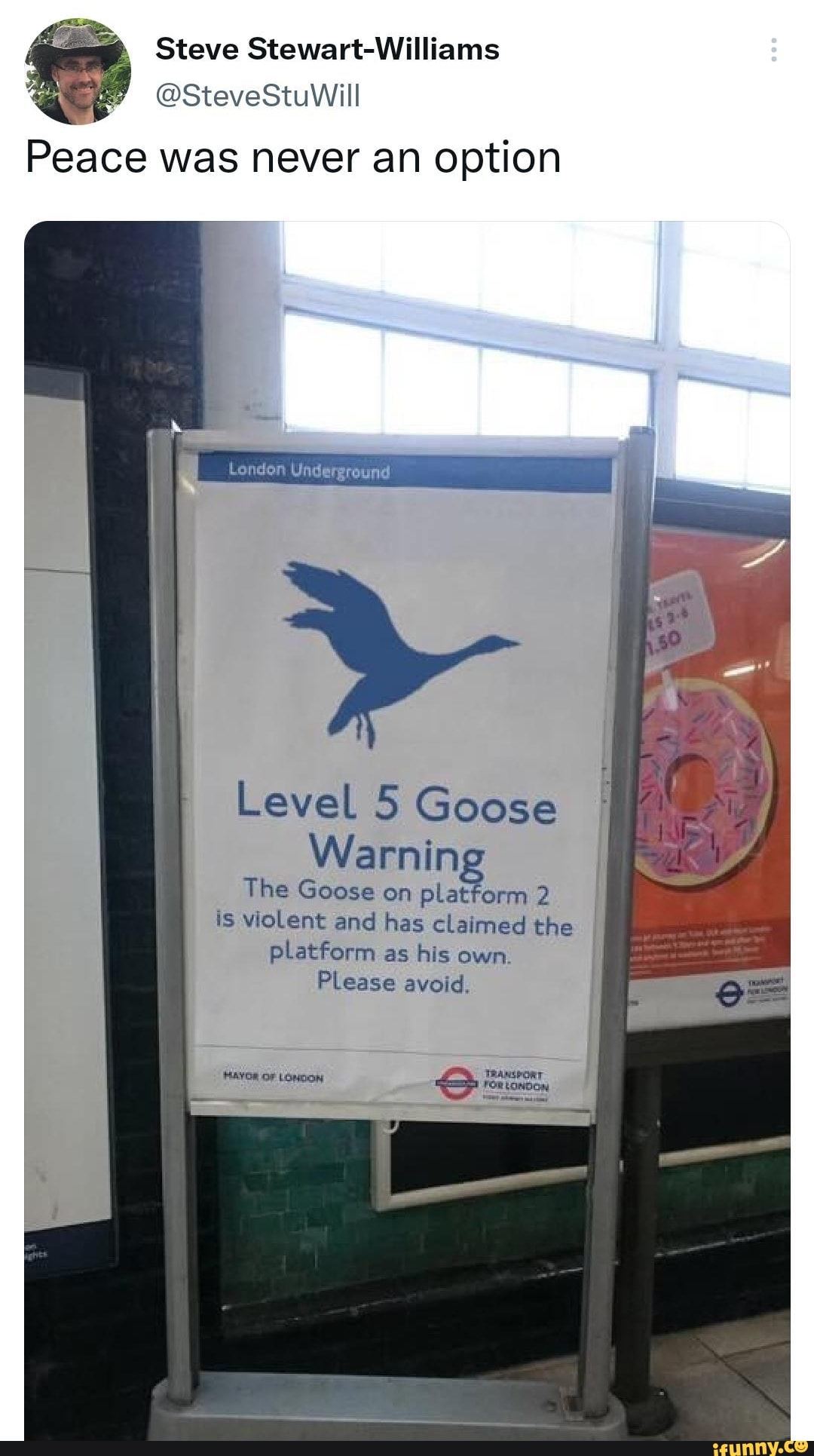 Steve Stewart-Williams @SteveStuWill Peace was never an option London ...