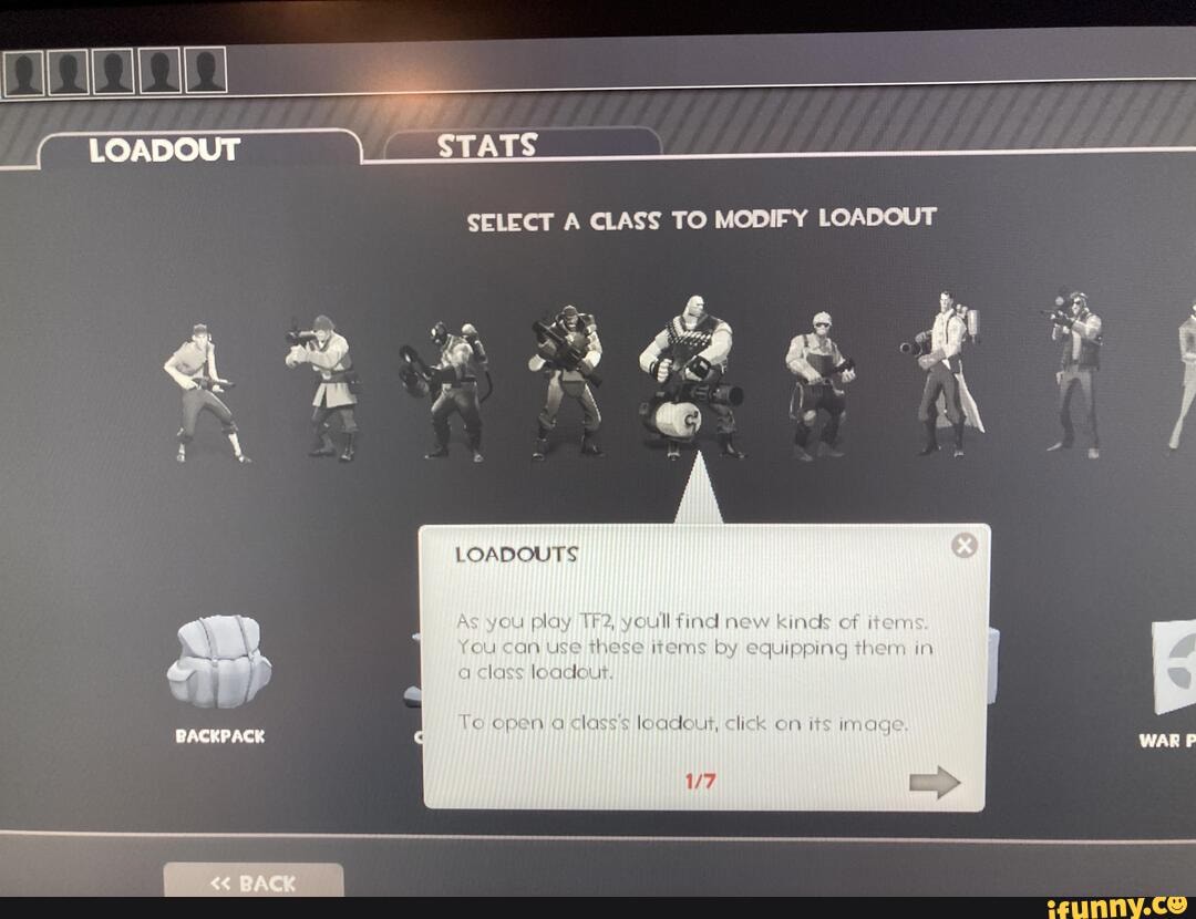 LOADOUT "STATS SELECT A CLASS TO MODIFY LOADOUT LOADOUTS As you play ...