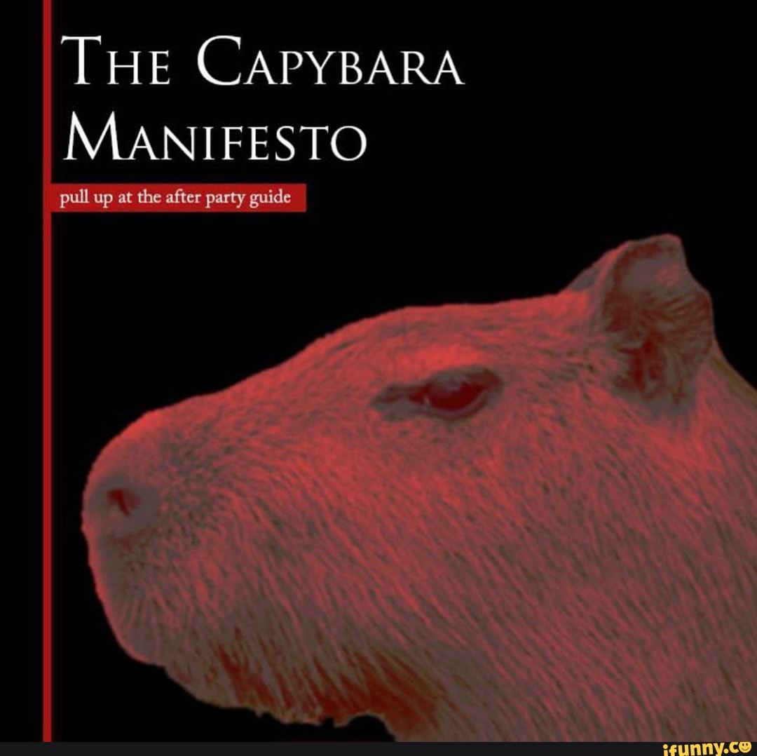 THE CAPYBARA MANIFESTO pull up at the after party guide - iFunny
