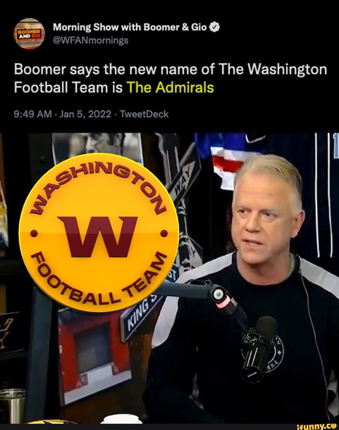 Morning Show with Boomer & Gio @WFANmornings Boomer says the new name ...