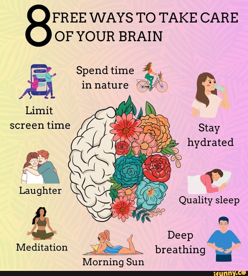FREE WAYS TO TAKE CARE OF YOUR BRAIN Spend time mature Limit screen ...