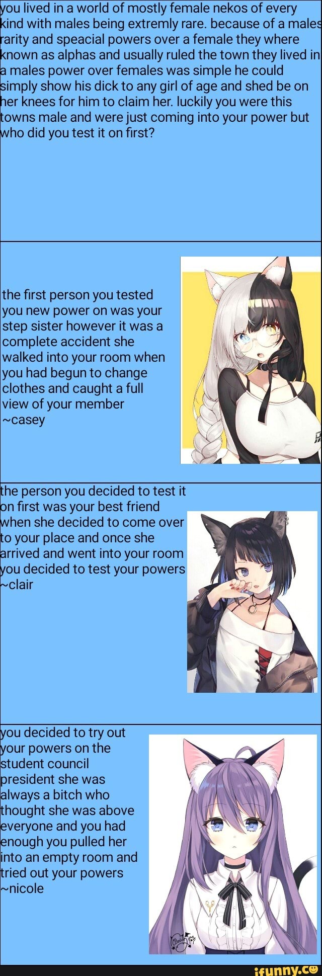 Te Lived In A World Of Mostly Female Nekos Of Every Ind With Males