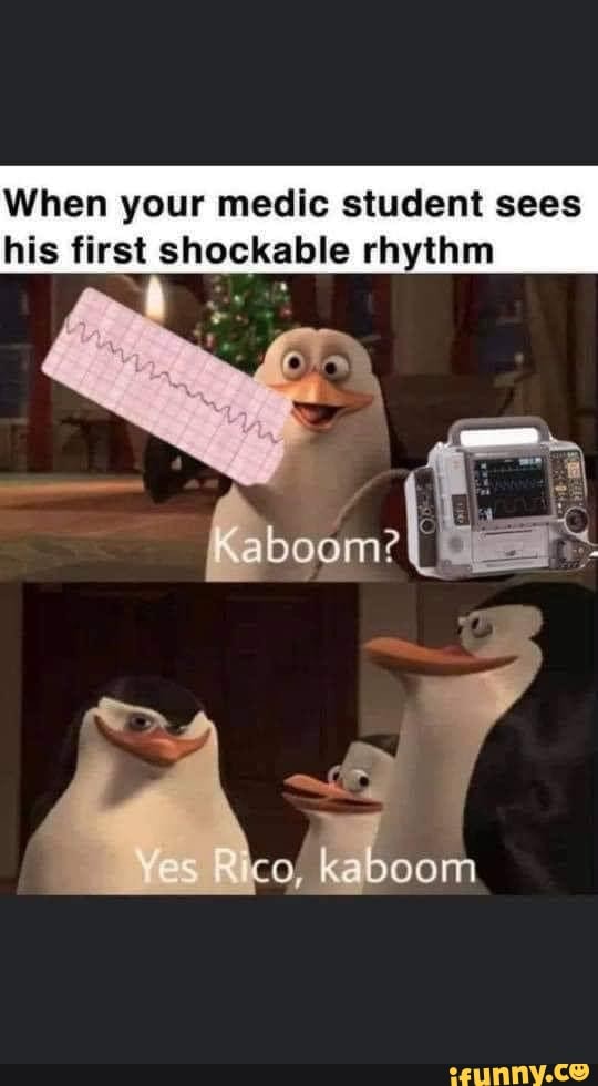When your medic student sees his first shockable rhythm of - iFunny