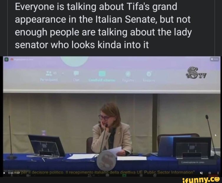Everyone is talking about Tifa's grand appearance in the Italian Senate ...