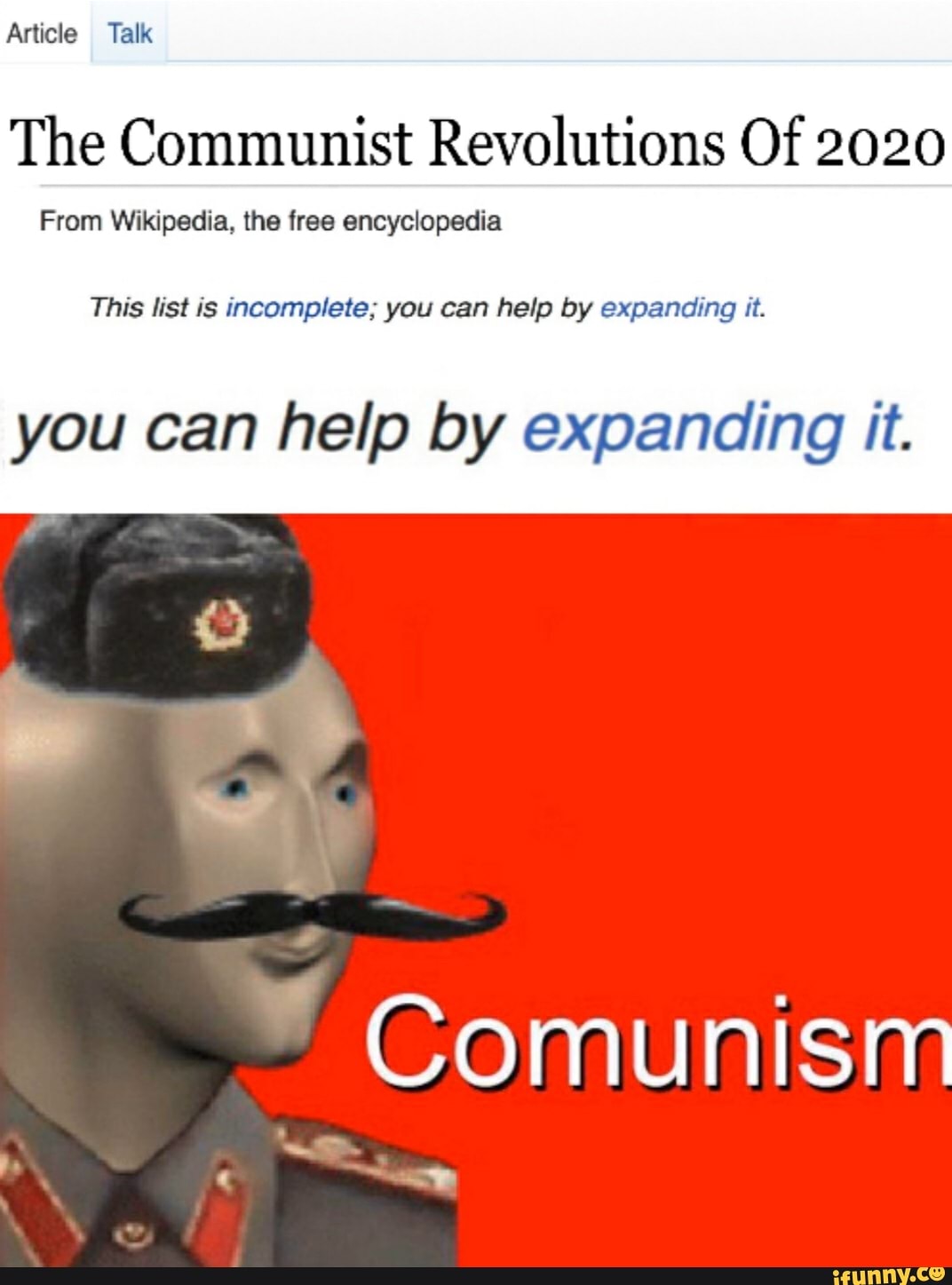 Article Talk The Communist Revolutions Of 2020 From Wikipedia, the free ...