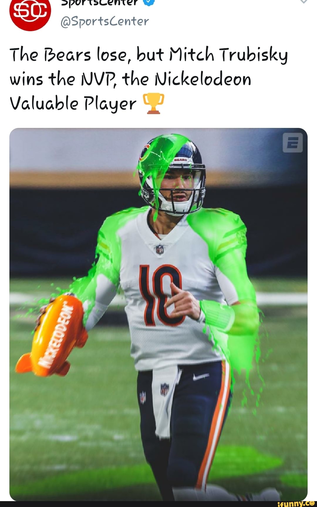 BO @SportsCenter The Bears lose, but Mitch Trubisky wins the NVP, the ...