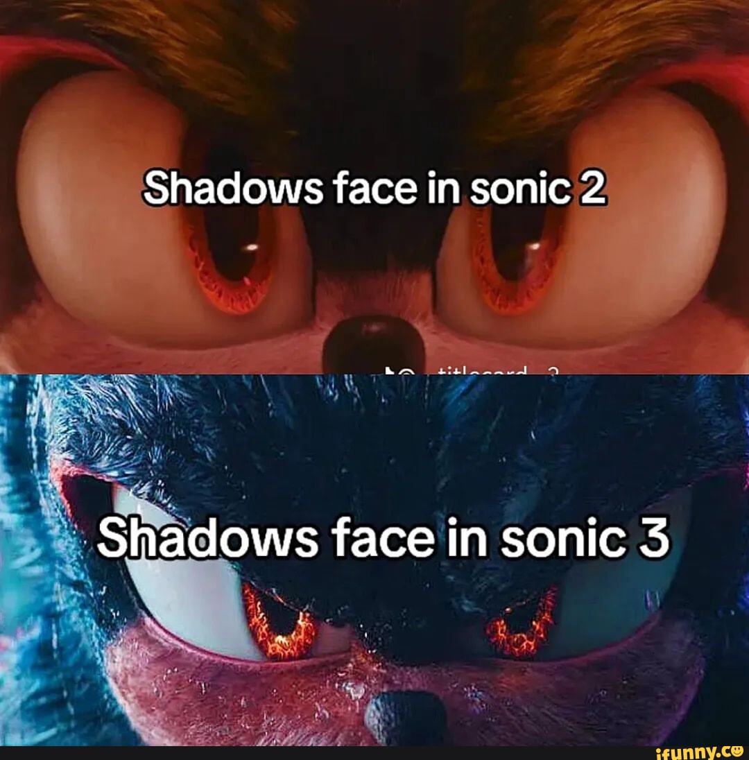 Shadows face in sonic 2 Shadows face in sonic 3 - iFunny