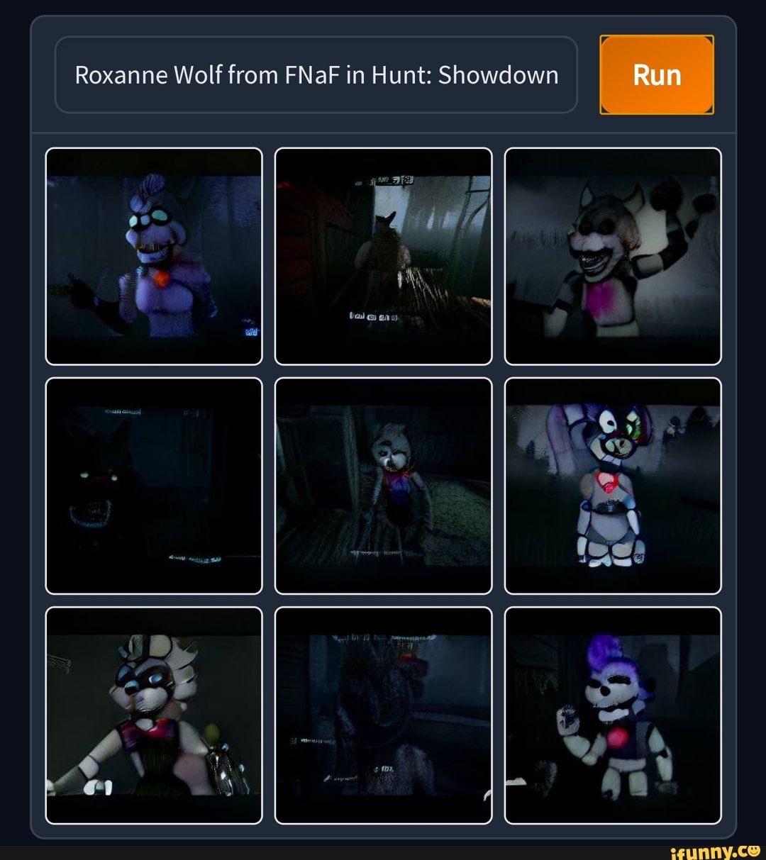 Run " I Be Be Roxanne Wolf from FNaF in Hunt: Showdown Run - iFunny