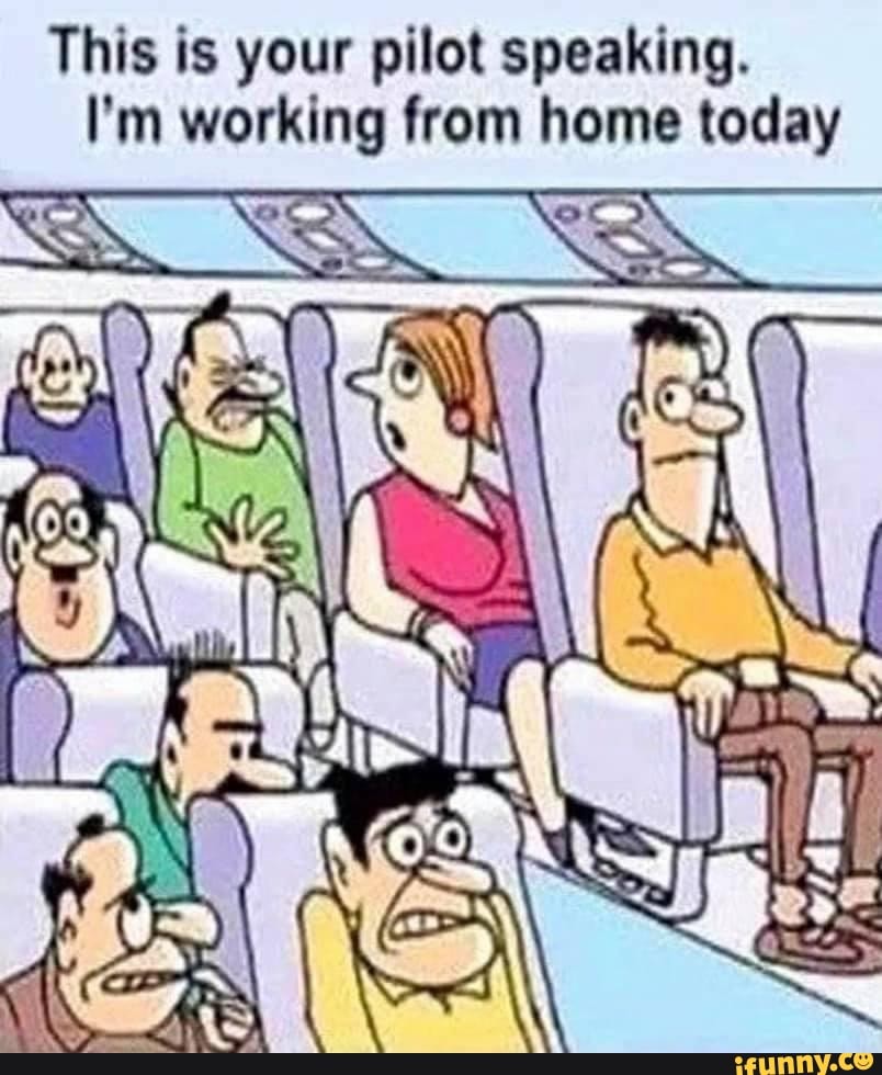 This is your pilot speaking. I'm working from home today - iFunny