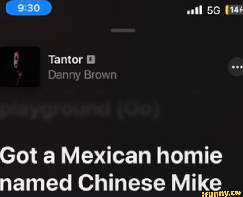 All (10% Tantor Danny Brown Got a Mexican homie named Chinese Mike - iFunny