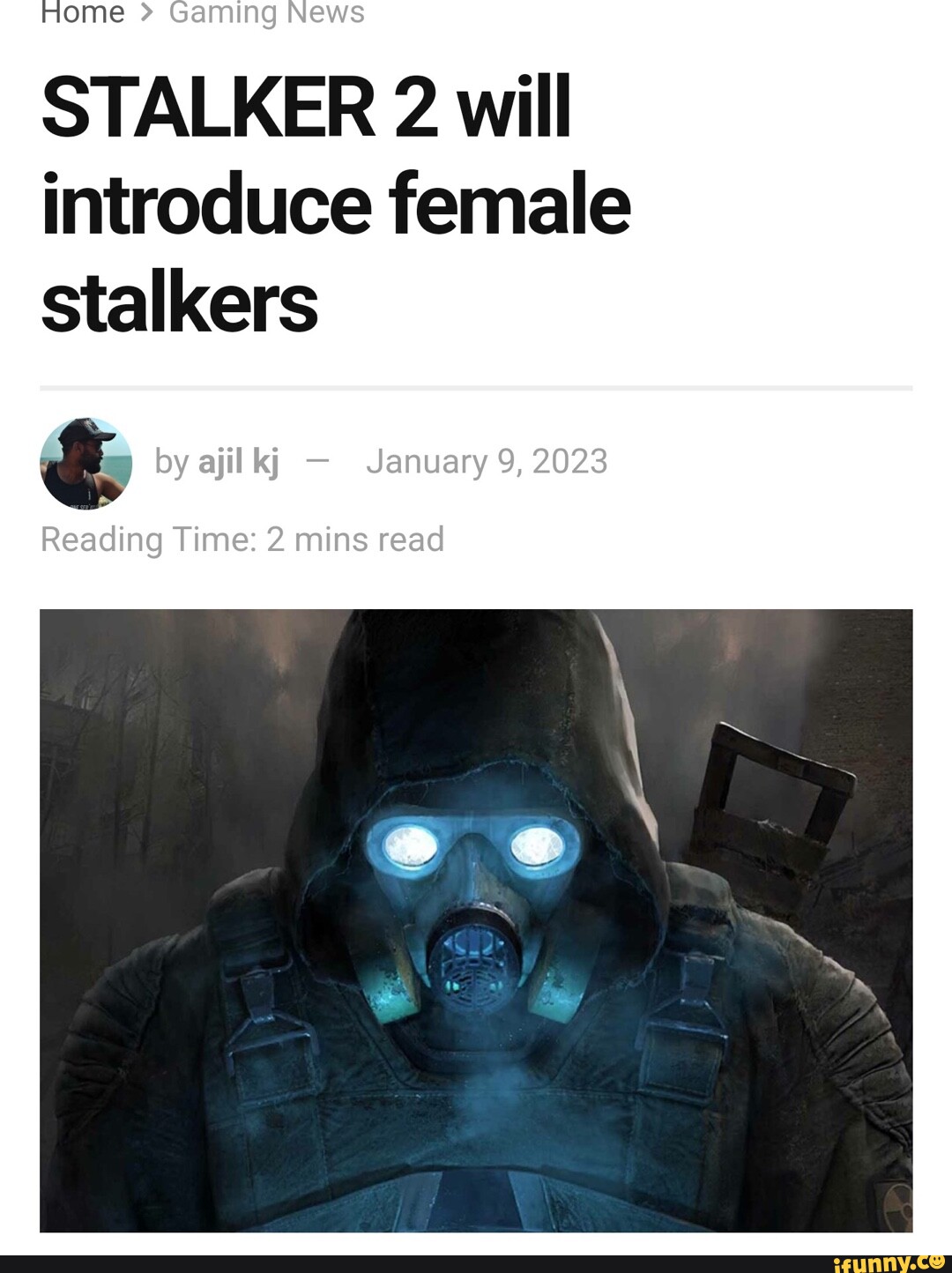 Home STALKER 2 will introduce female stalkers by ajilkj - January 9 ...