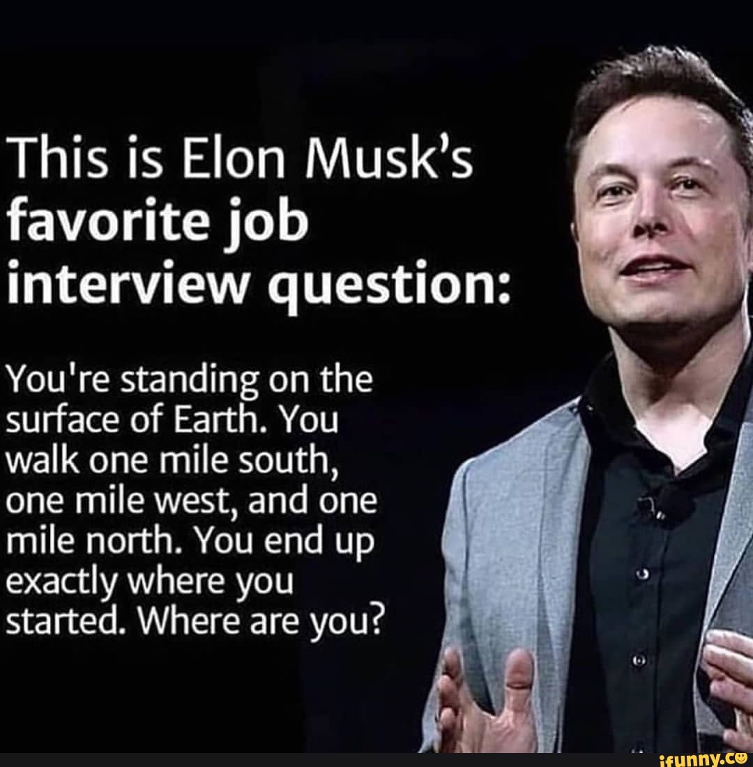 This is Elon Musk's favorite job interview question: You're standing on ...