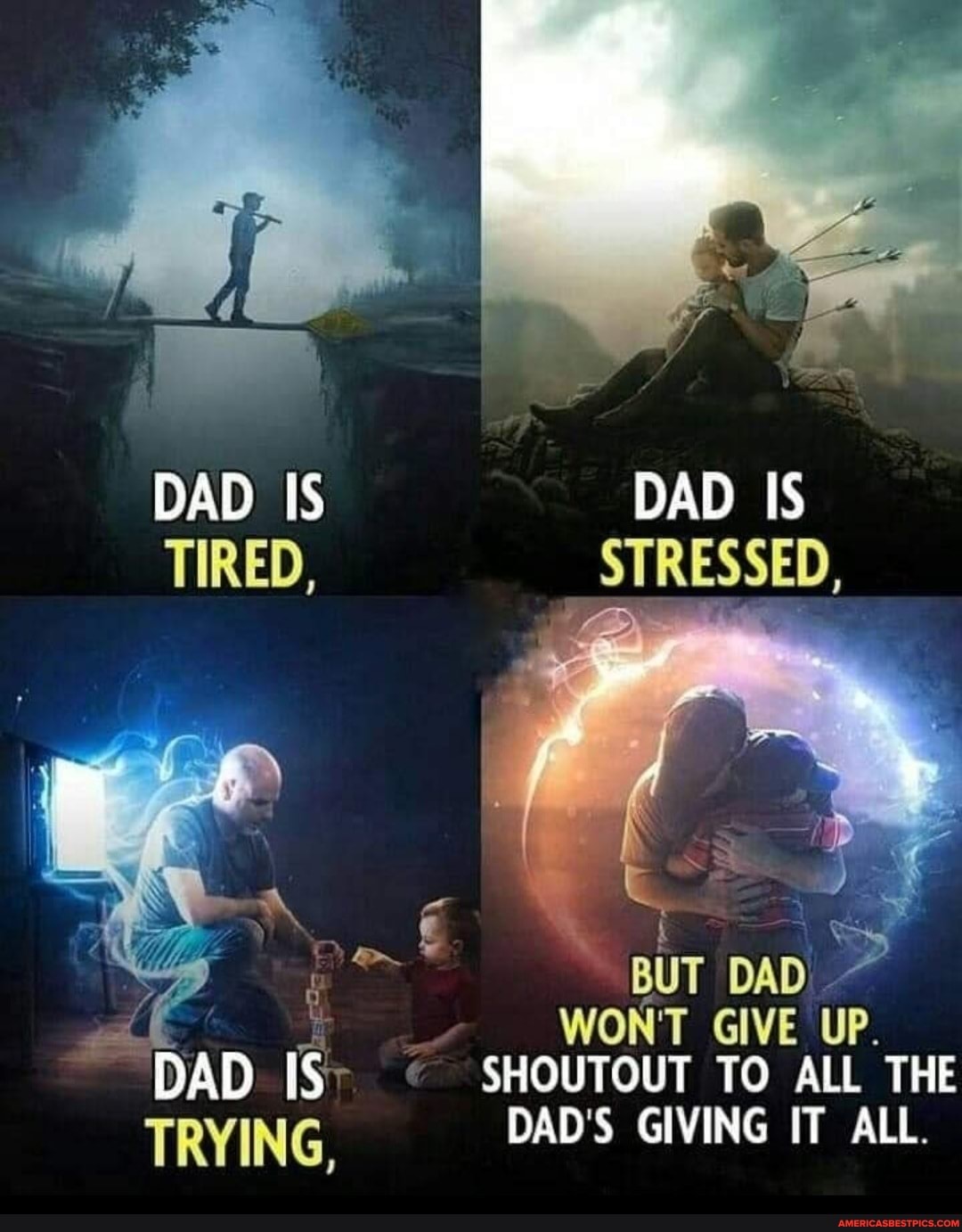 Pe DAD IS DAD IS TIRED, STRESSED, BUT DAD WON'T GIVE UP. AD [Sr ...