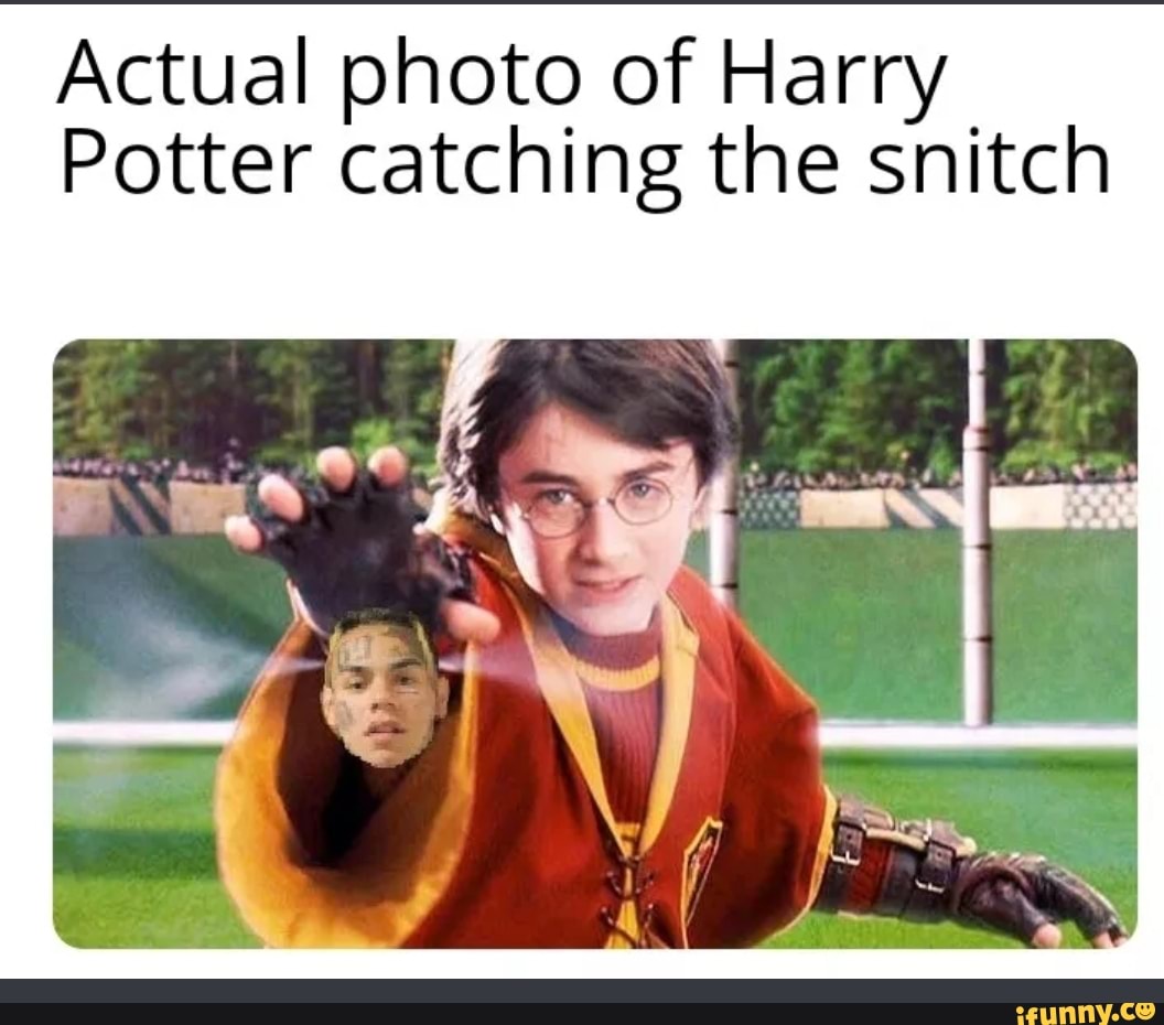 Actual photo of Harry Potter catching the snitch - iFunny
