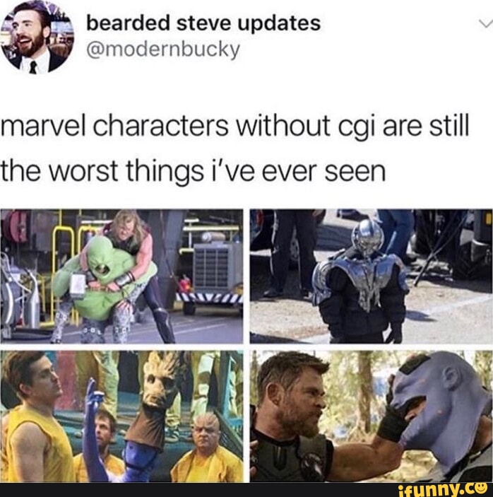 Marvel characters without cgi are still the worst things i've ever seen ...