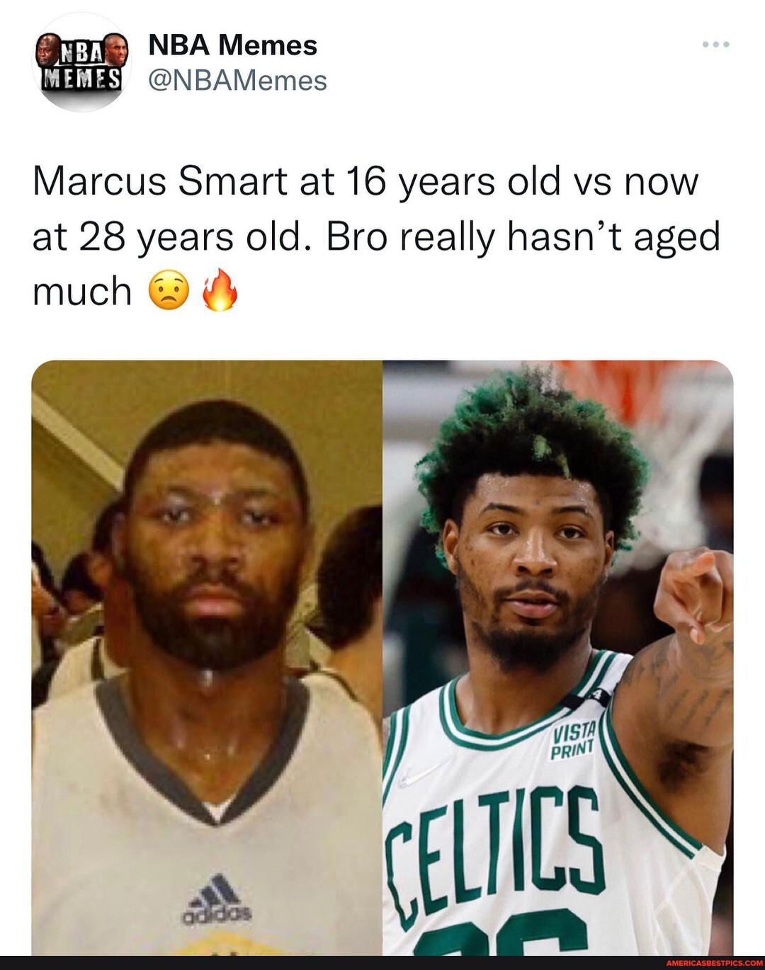 Marcus Smart really aged backwards 😂 (via @nbamemes_official) - NBA ...