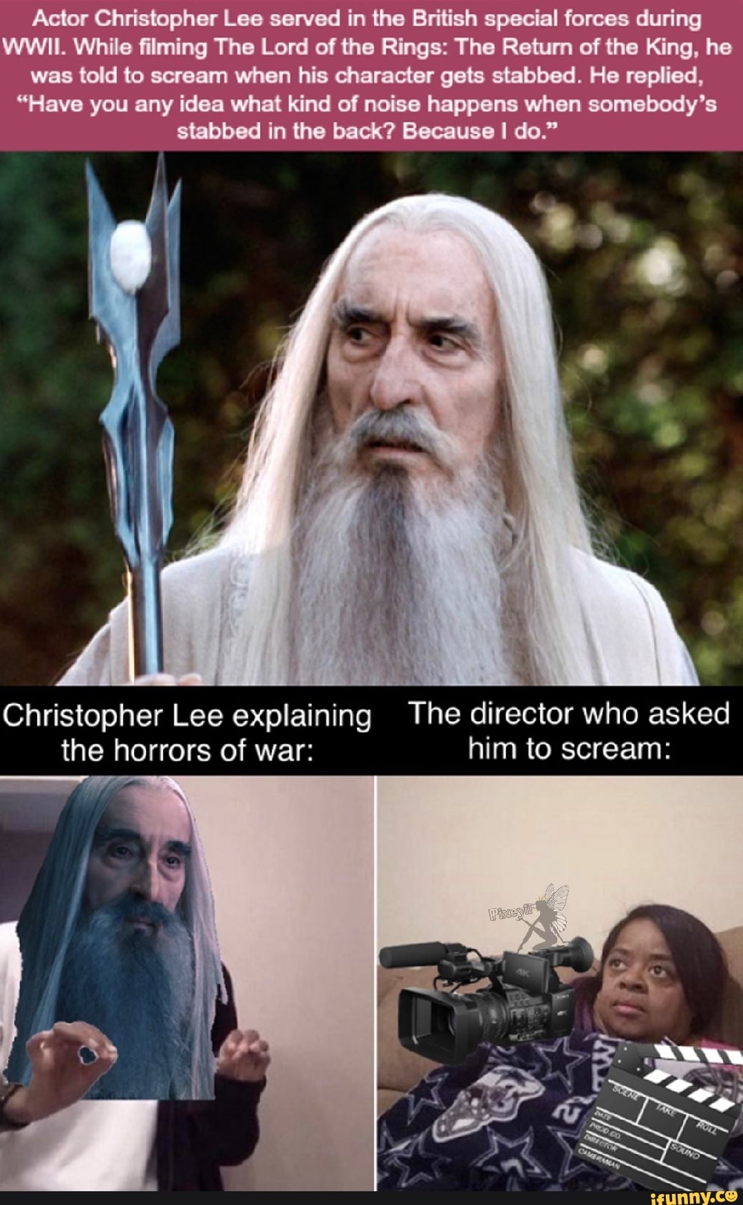 Actor Christopher Lee served in the British special forces during WWII ...