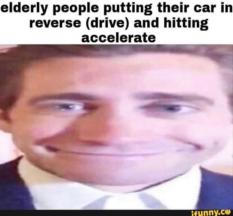 Elderly people putting their car in reverse (drive) and hitting ...
