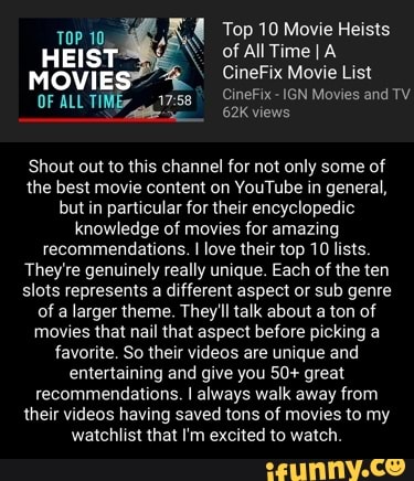 Top 10 Movie Heists HEIST of All Time IA CineFix Movie List CineFix ...