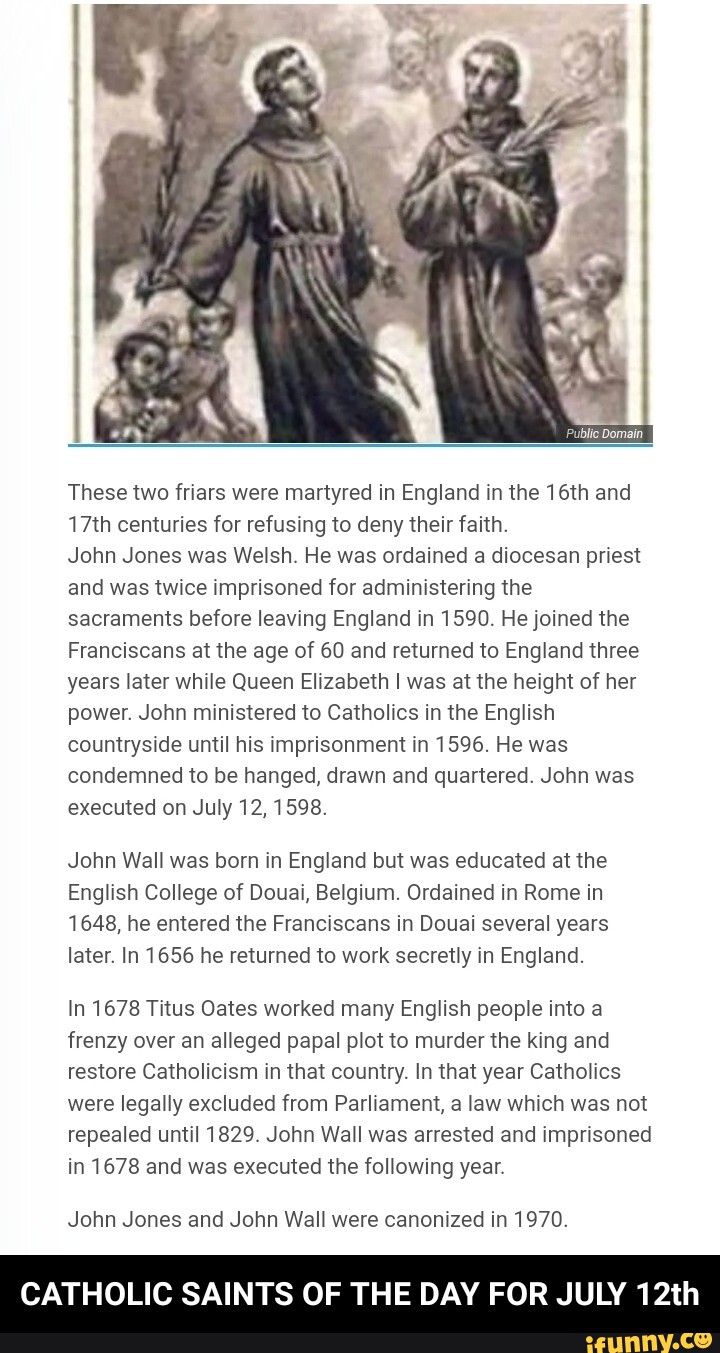 These two friars were martyred in England in the 16th and 17th ...
