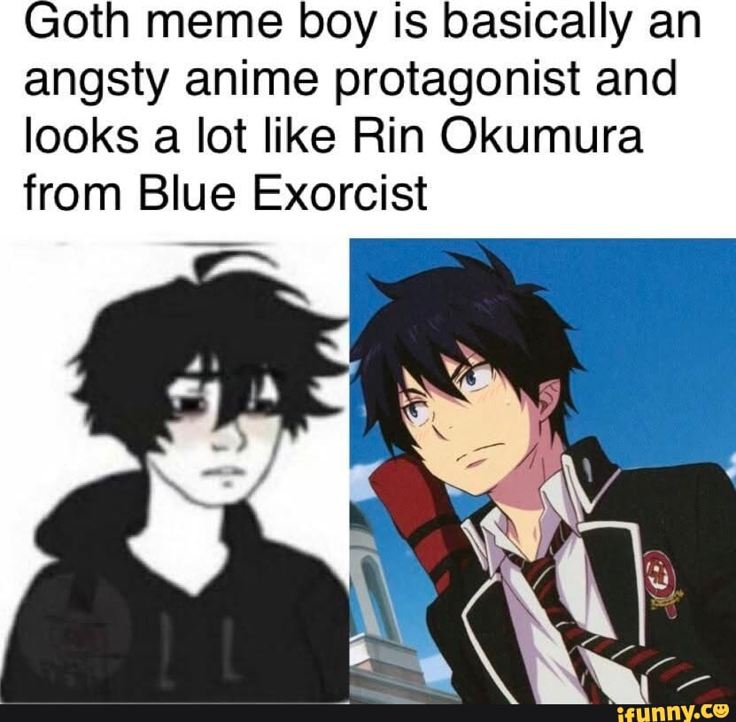 Goth meme boy is basically an angsty anime protagonist and looks a lot ...