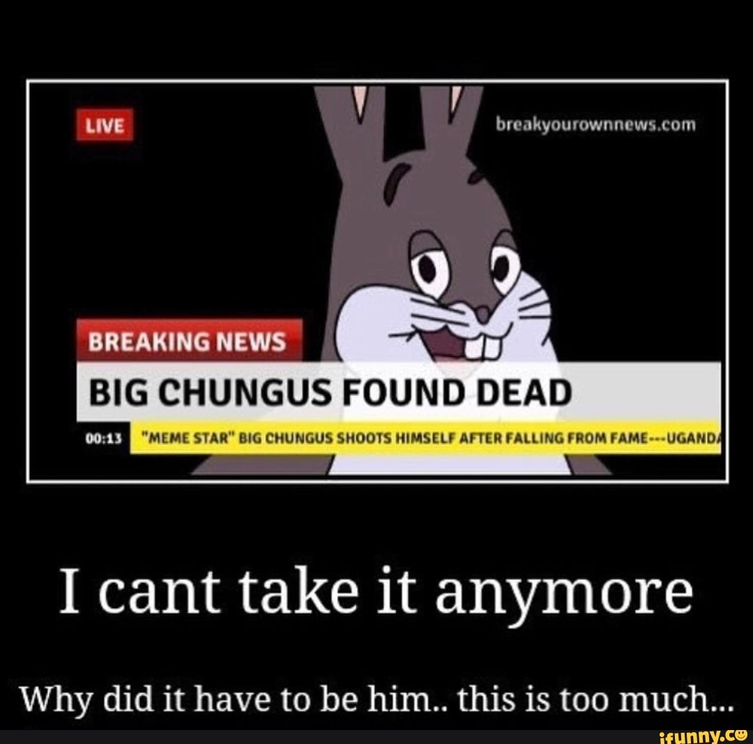 BREAKING NEWS BIG CHUNGUS FOUND DEAD [REM "MEME STAR" BIG CHUNGUS ...