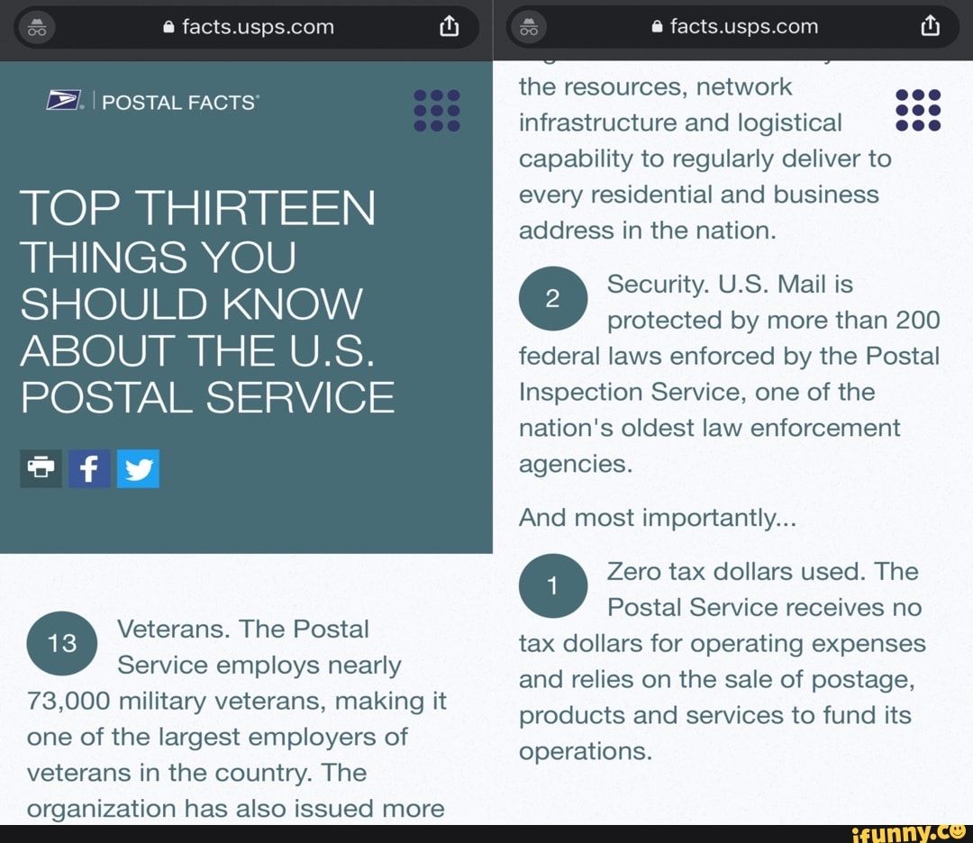 POSTAL FACTS TOP THIRTEEN THINGS YOU SHOULD KNOW ABOUT THE U.S. POSTAL ...