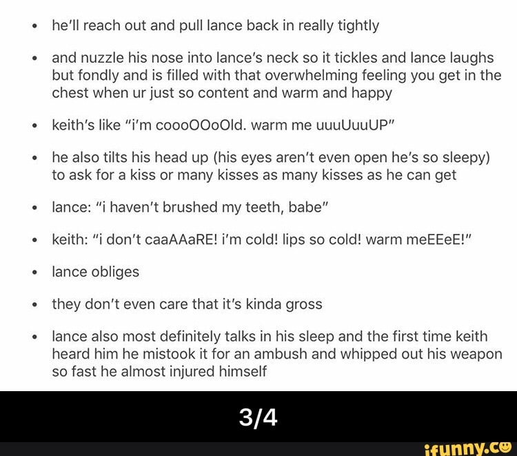 He'H reach out and pull iance back in really lightly and nuzzle his ...