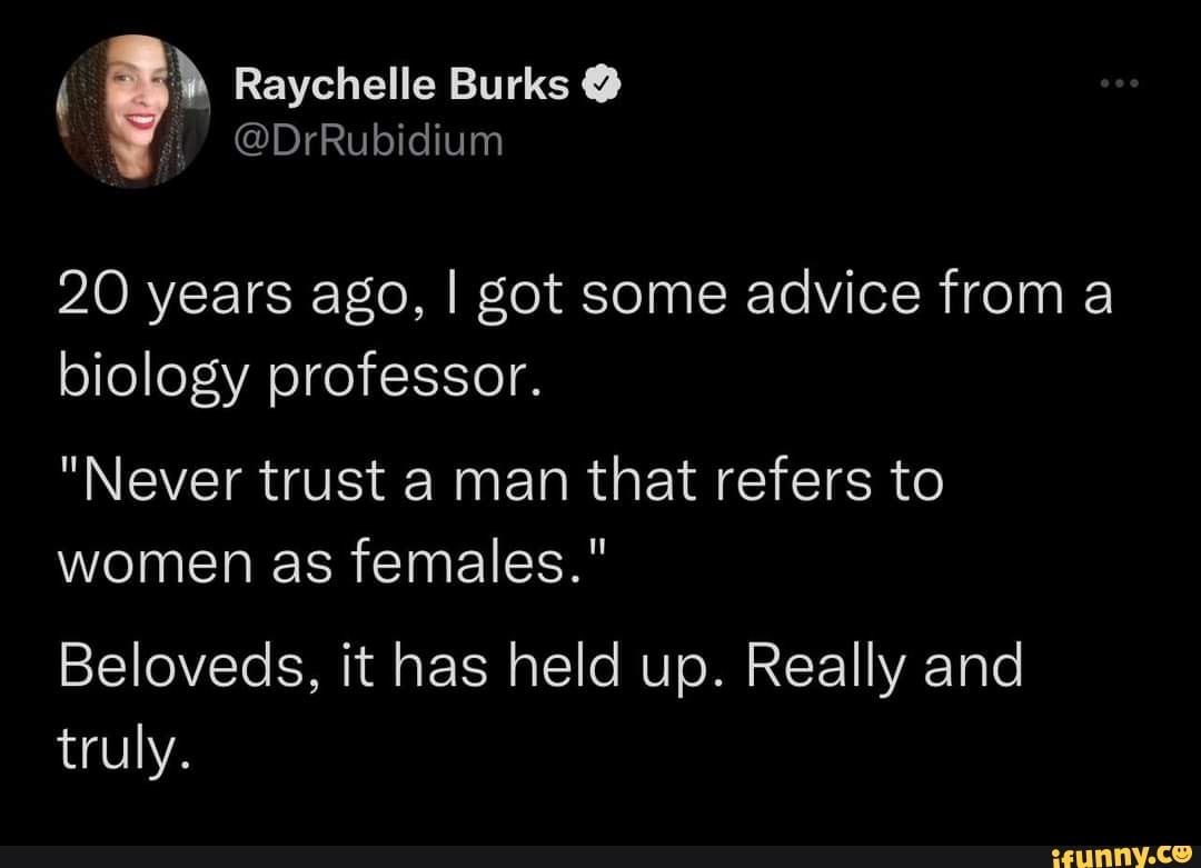 Raychelle Burks @ @DrRubidium 20 years ago, I got some advice from a ...