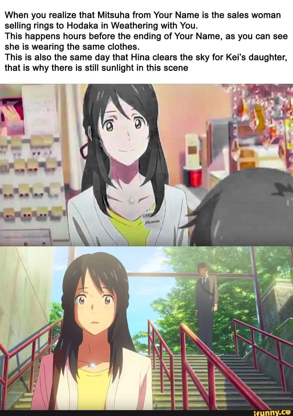 When you realize that Mitsuha from Your Name is the sales woman selling ...