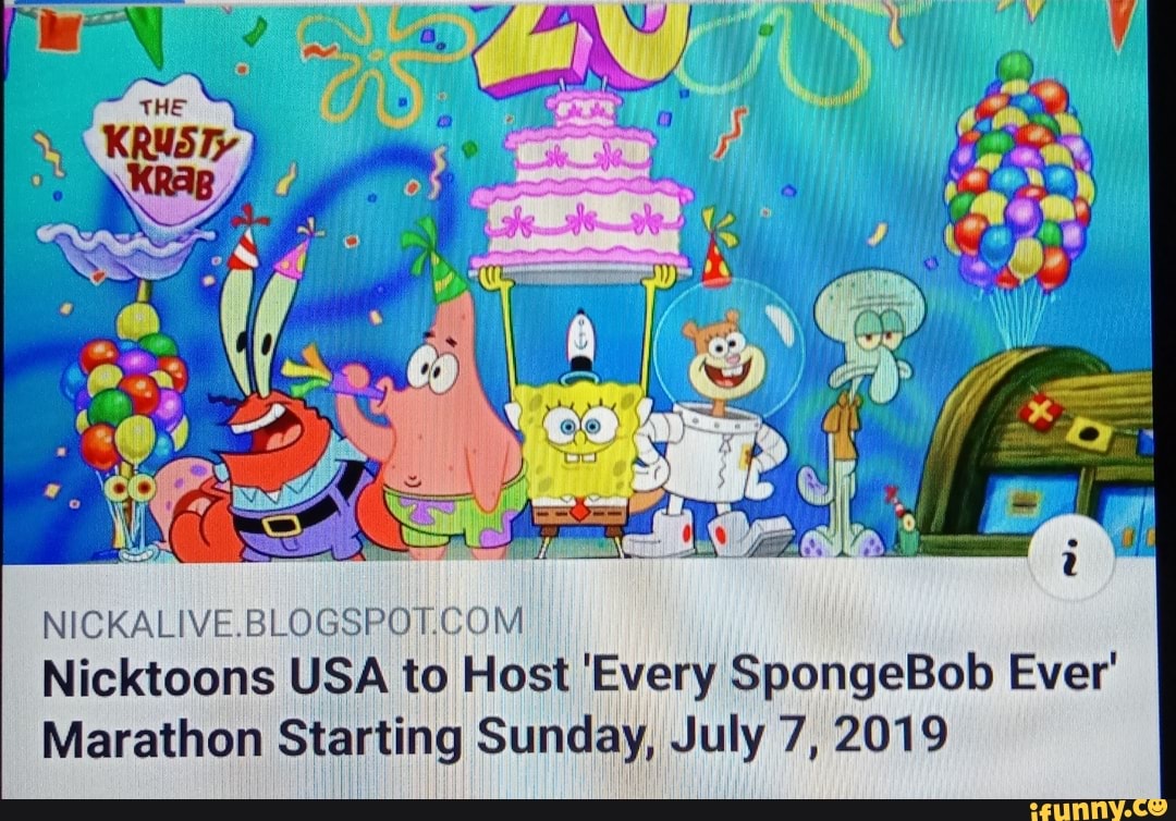 NICKALIVE.BLOGSPOT.COM Nicktoons USA to Host 'Every SpongeBob Ever ...