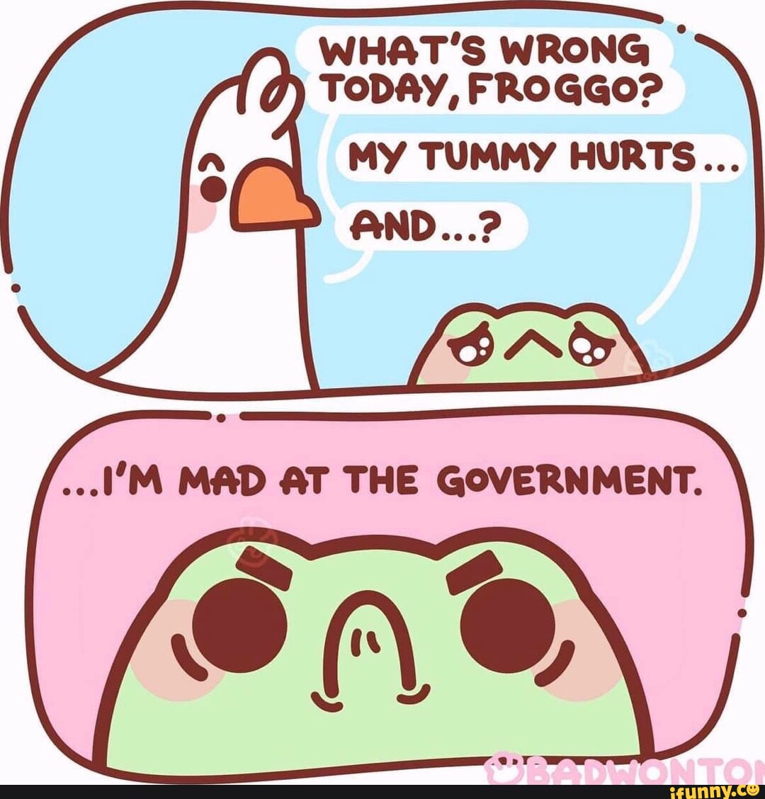 WHAT'S WRONG TODAY, FROGGO? MY TUMMY HURTS... AND...? - iFunny