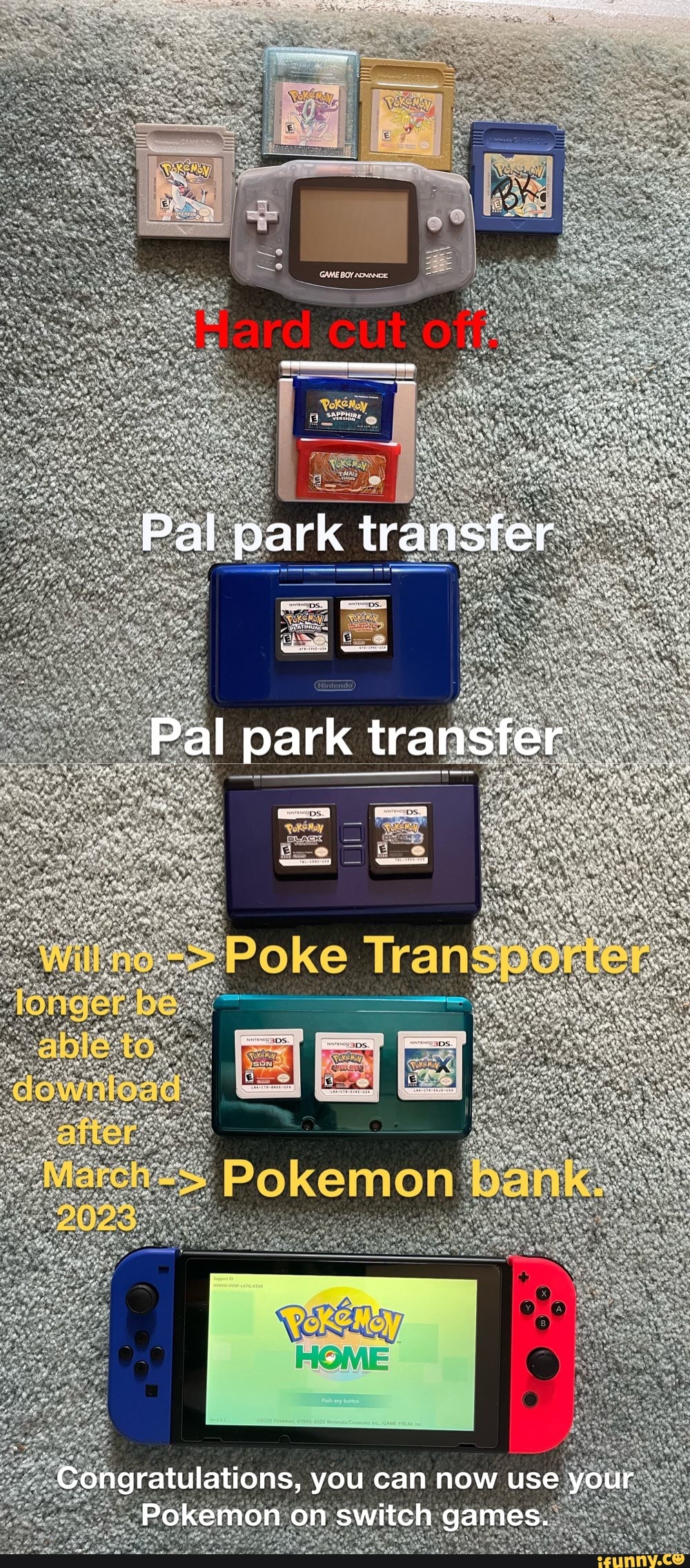 Pal park transfer park transfor 'Poke Congratulations, you can now use ...