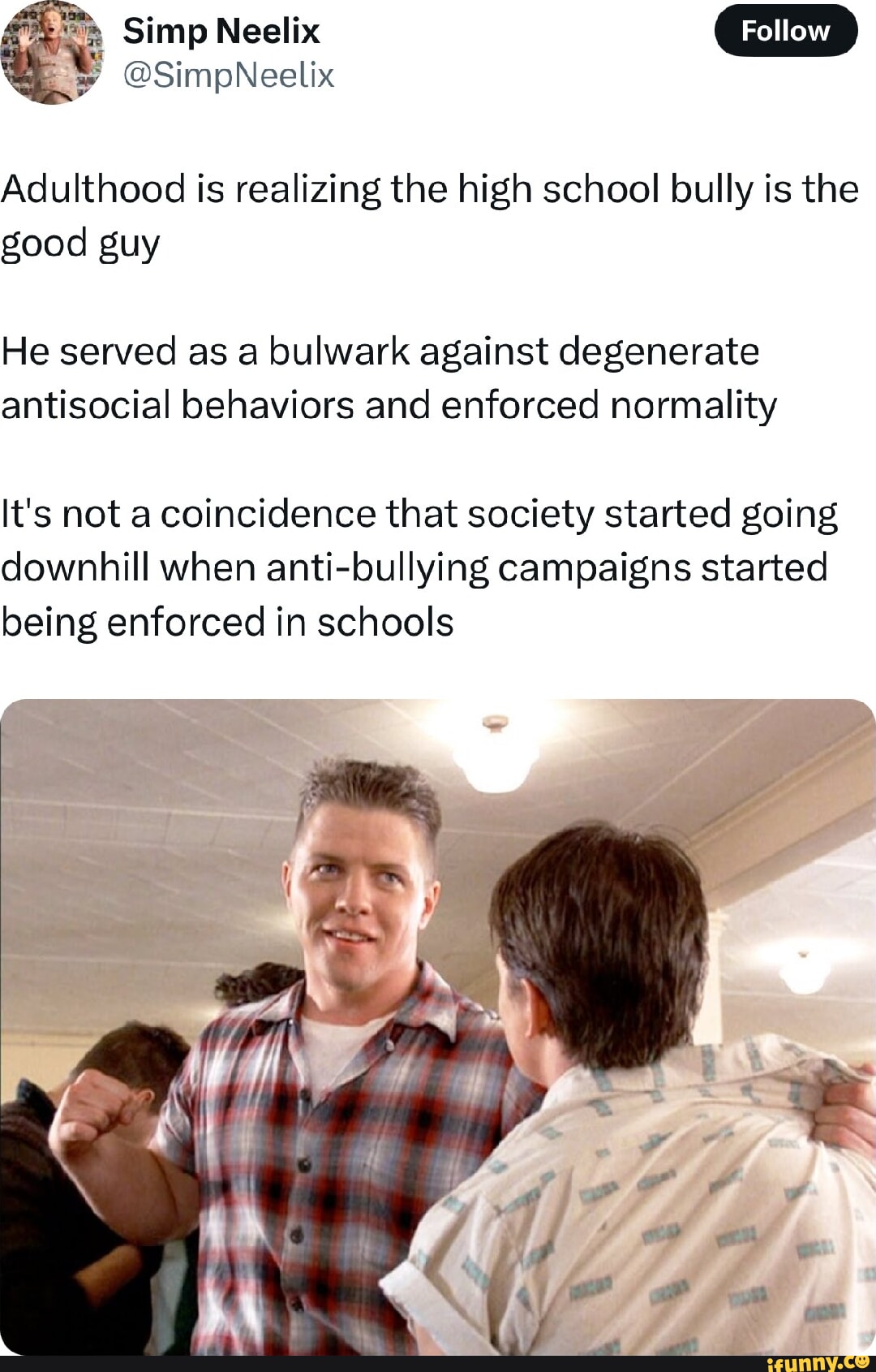 Simp Neelix @SimpNeelix Follow Adulthood is realizing the high school ...