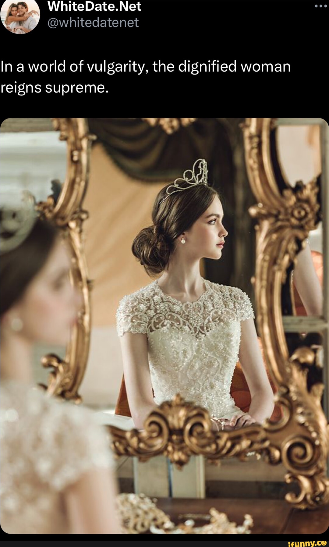 Ina world of vulgarity, the dignified woman reigns supreme. - iFunny