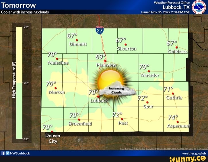 Weather Forecast Office Tomorrow Lubbock, TX Cooler with increasing ...