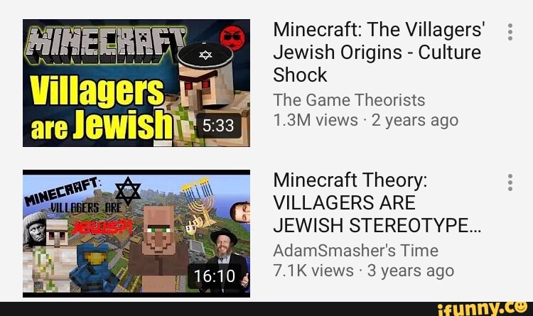 Minecraft: The Villagers Jewish Origins - Culture Shock The Game ...