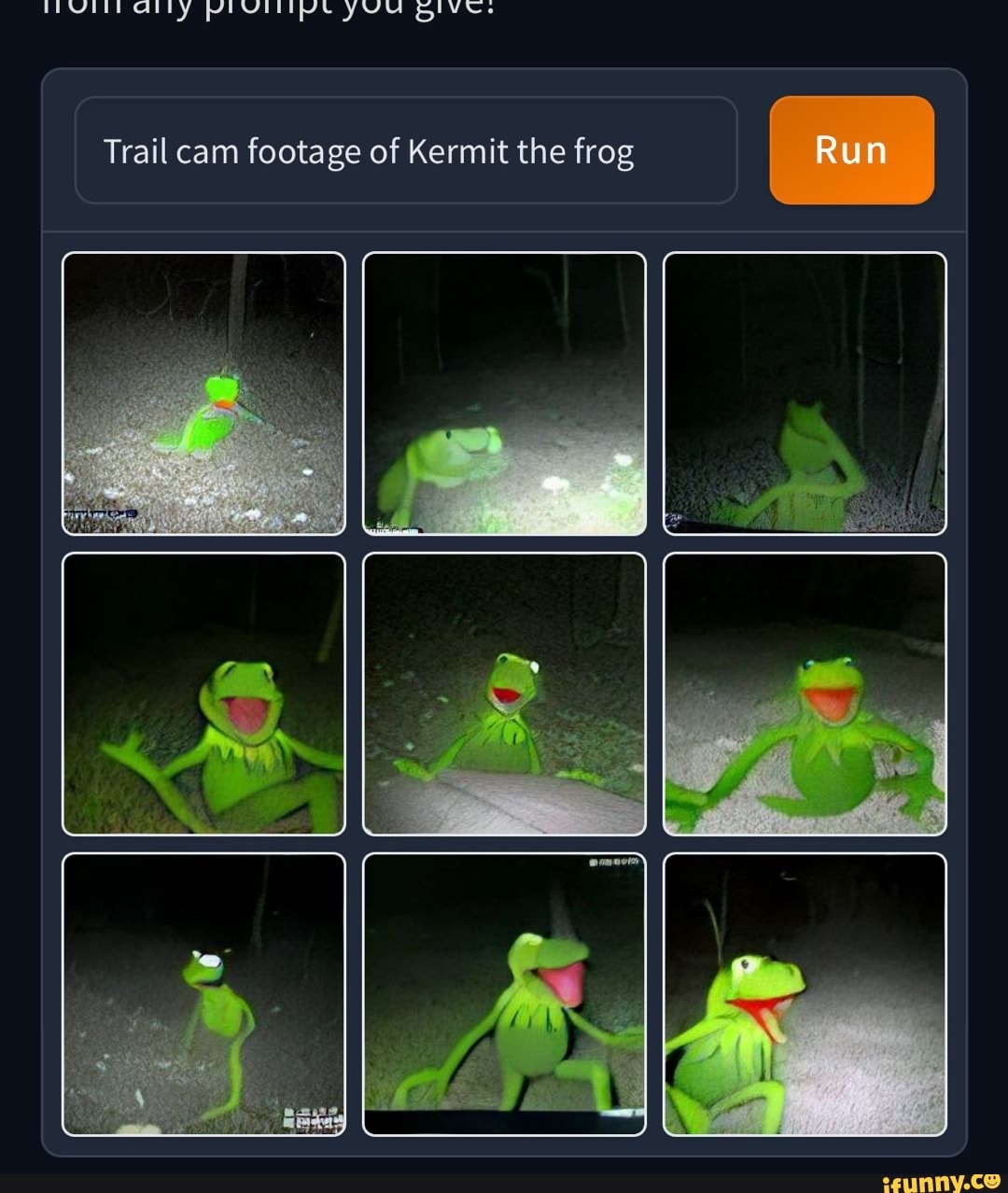 Trail cam footage of Kermit the frog Run Se - - iFunny