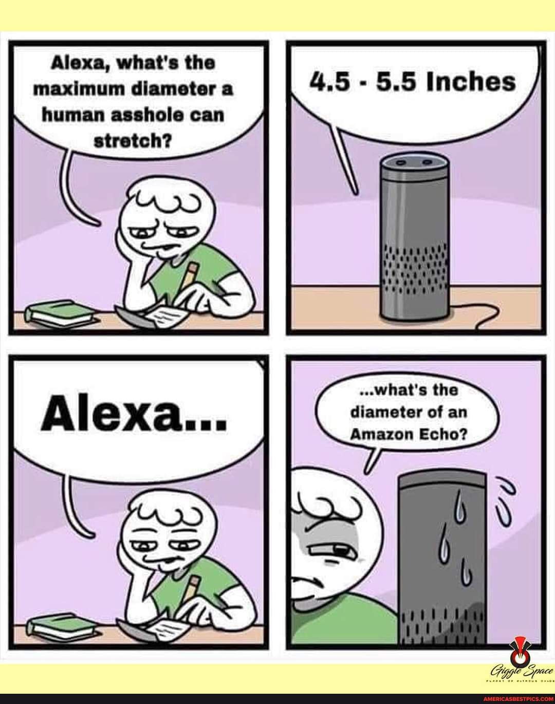 Alexa, what's the maximum diameter a 4.5 - 5.5 Inches human asshole can ...