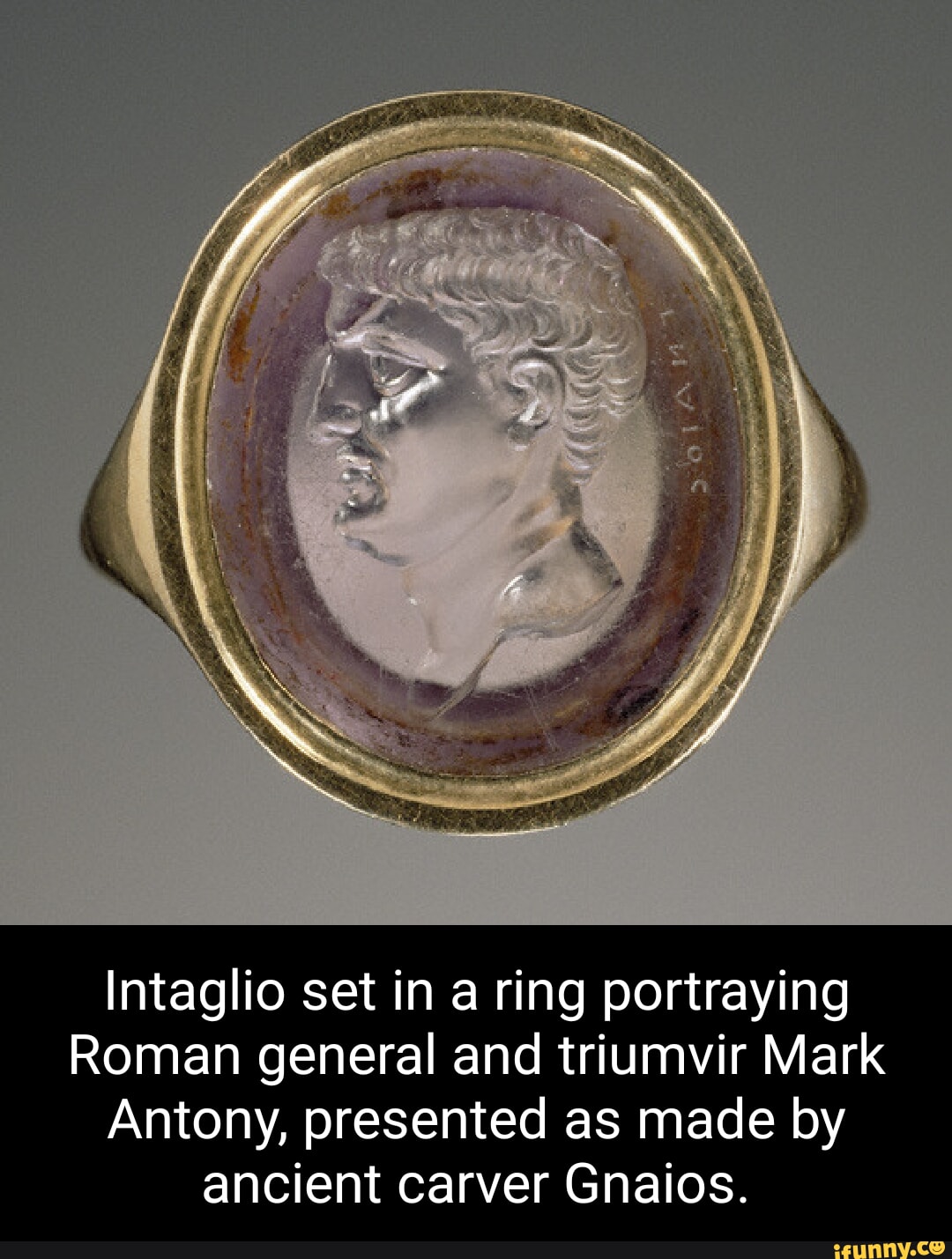 Intaglio set in a ring portraying Roman general and triumvir Mark ...