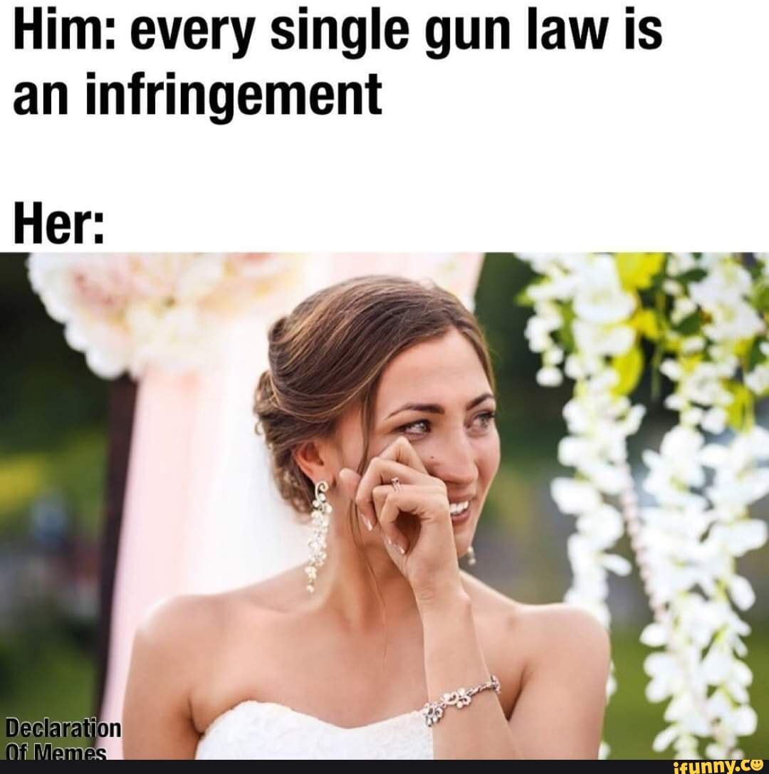 Declaration of Memes (CS) - Him: every single gun law is an infringement Her: Deckaration - iFunny