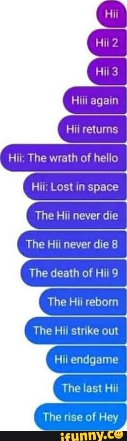 Hiii again Hii returns Hii: The wrath of hello Hii: Lost in space The ...