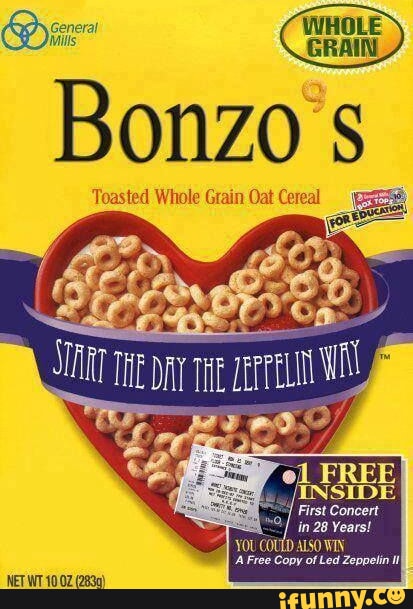 WHOLE its GRAIN Bonzo Toasted Whole Grain Oat Cereal First Concert in ...