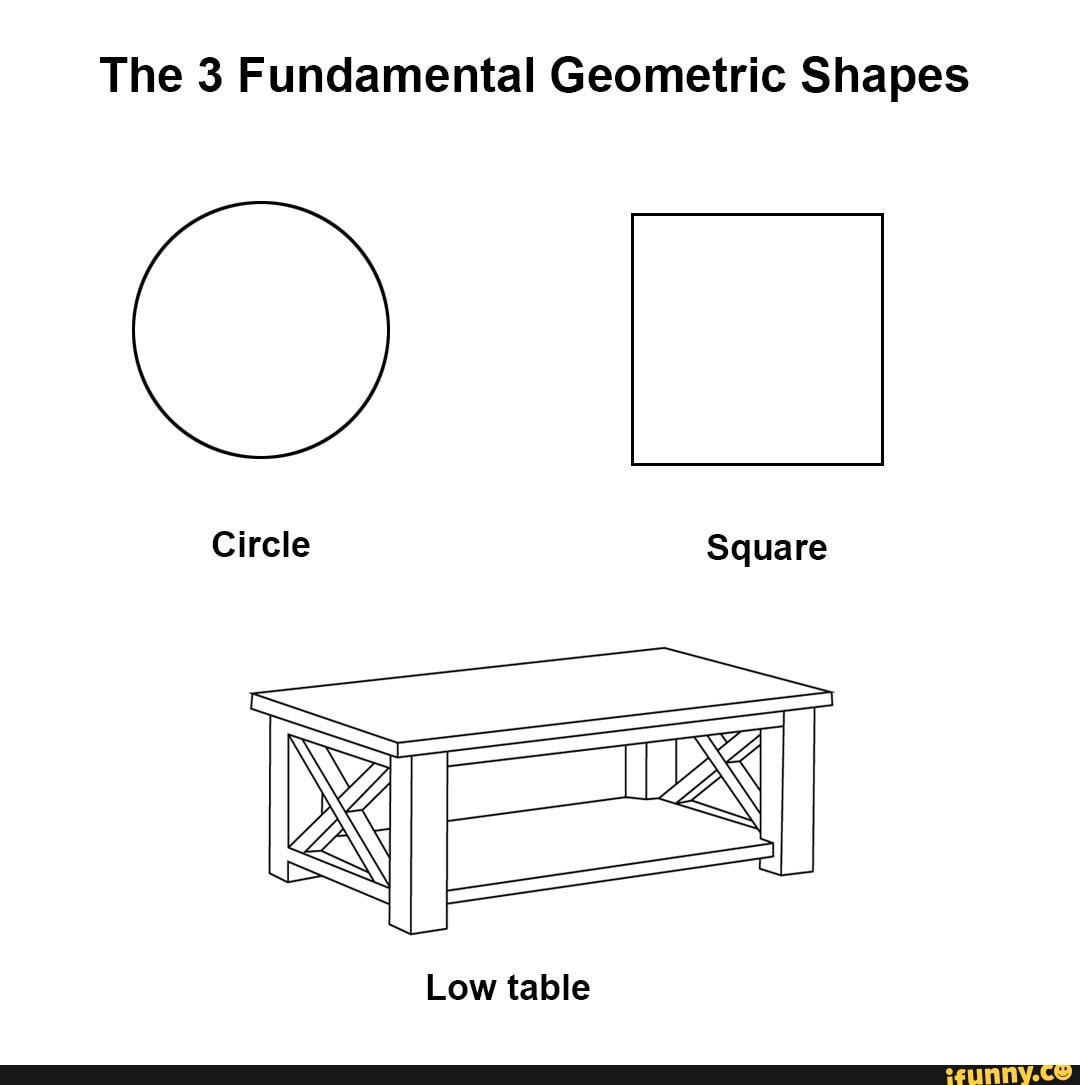 The 3 Fundamental Geometric Shapes Circle Square Low table - iFunny