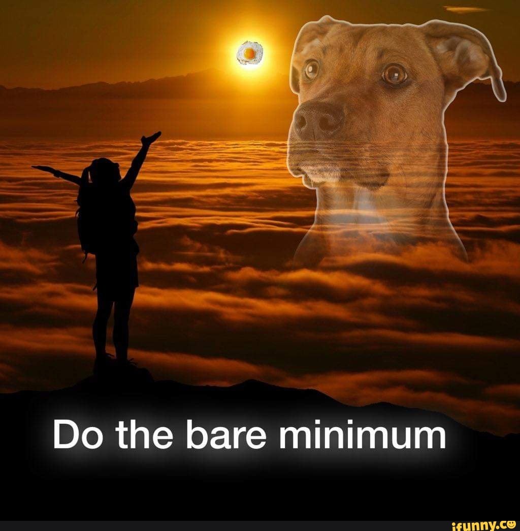 Do the bare minimum - iFunny