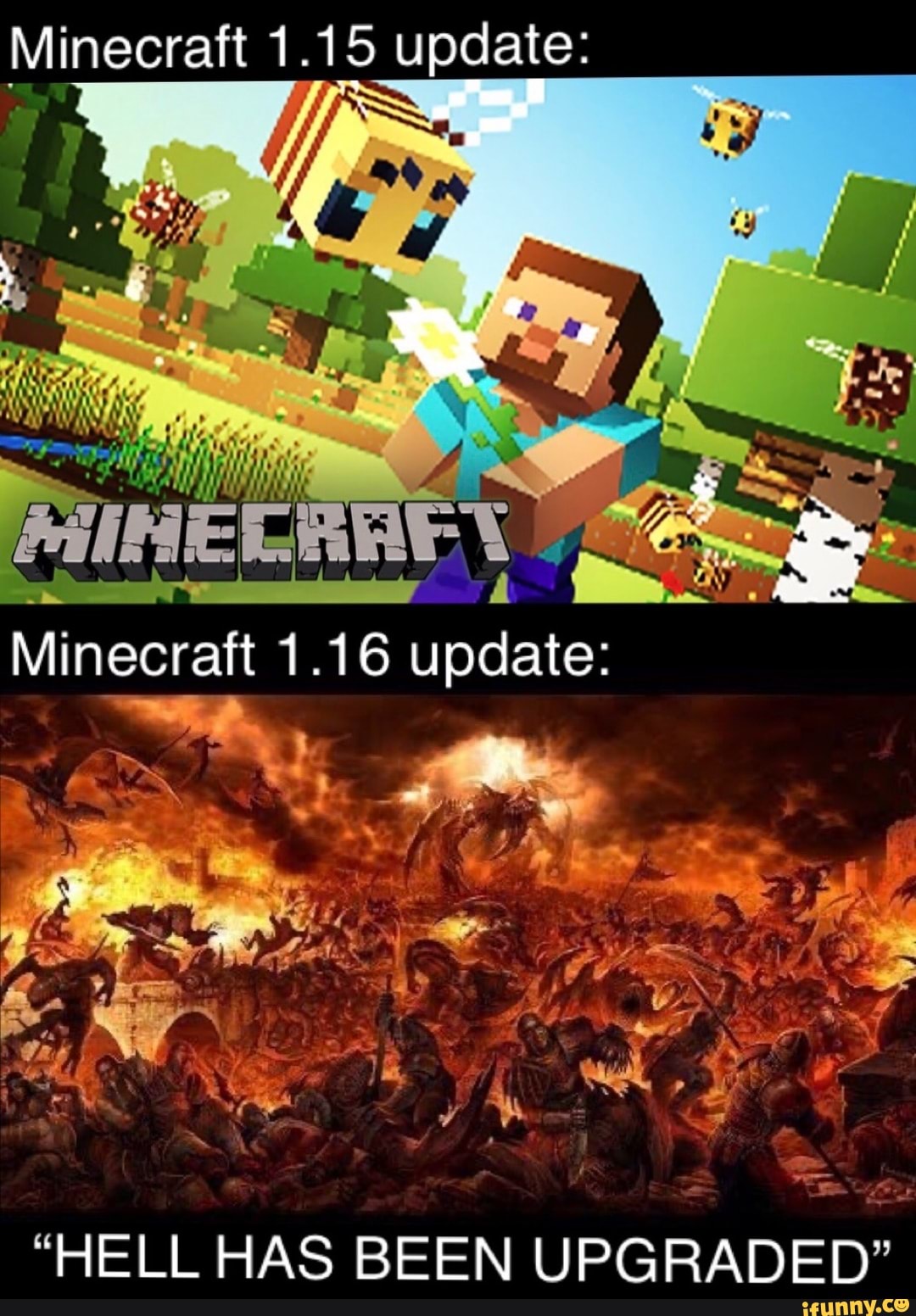 Minecraft 1.15 update: Minecraft 1.16 update: "HELL HAS BEEN UPGRADED ...