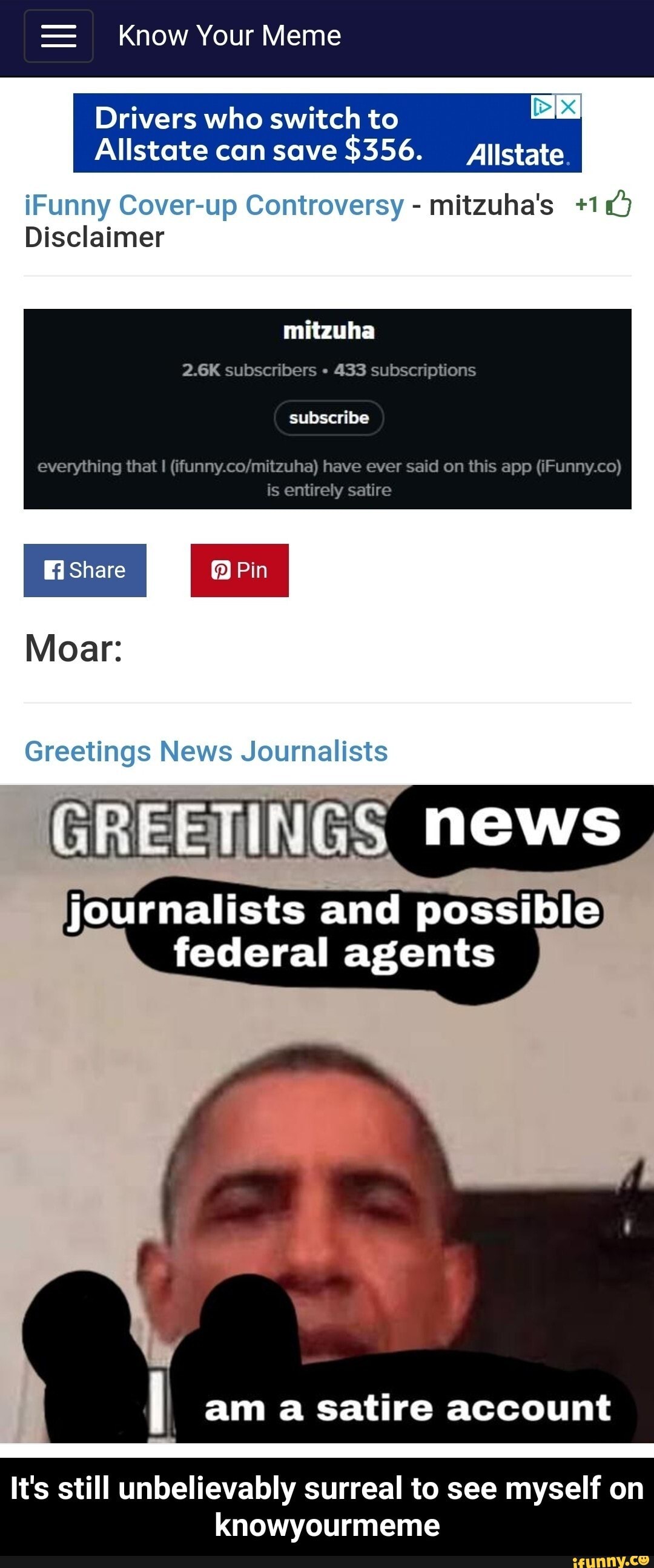 = Know Your Meme Drivers who switch to Allstate can save $356. Allstate ...