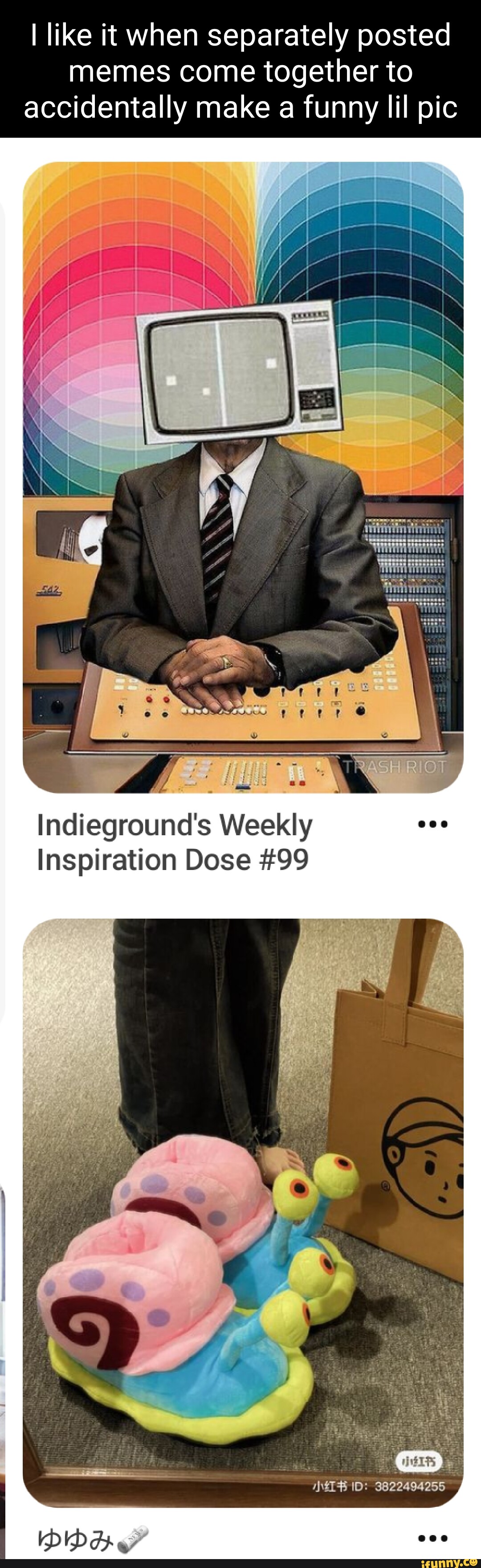 I like it when separately posted memes come together to accidentally ...