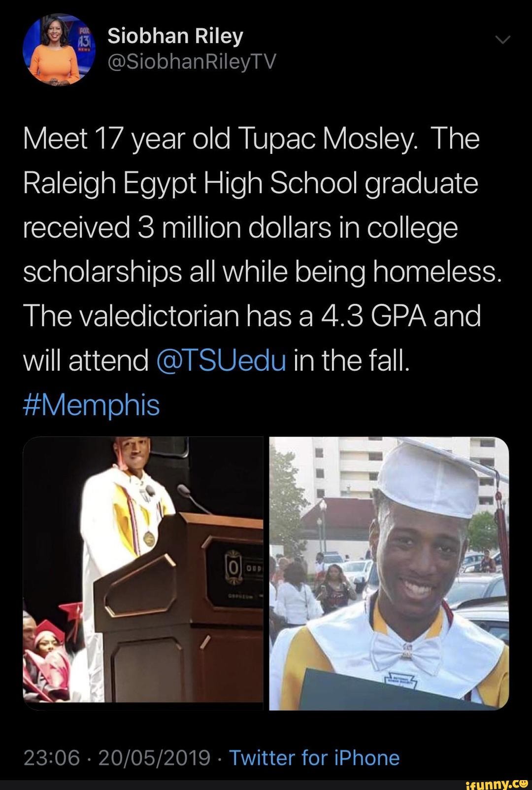 Meet ”l7 year old Tupac Mosley. The Raleigh Egypt High School graduate ...