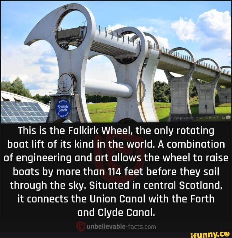 This is the Falkirk Wheel, the only rotating boat lift of its kind in ...